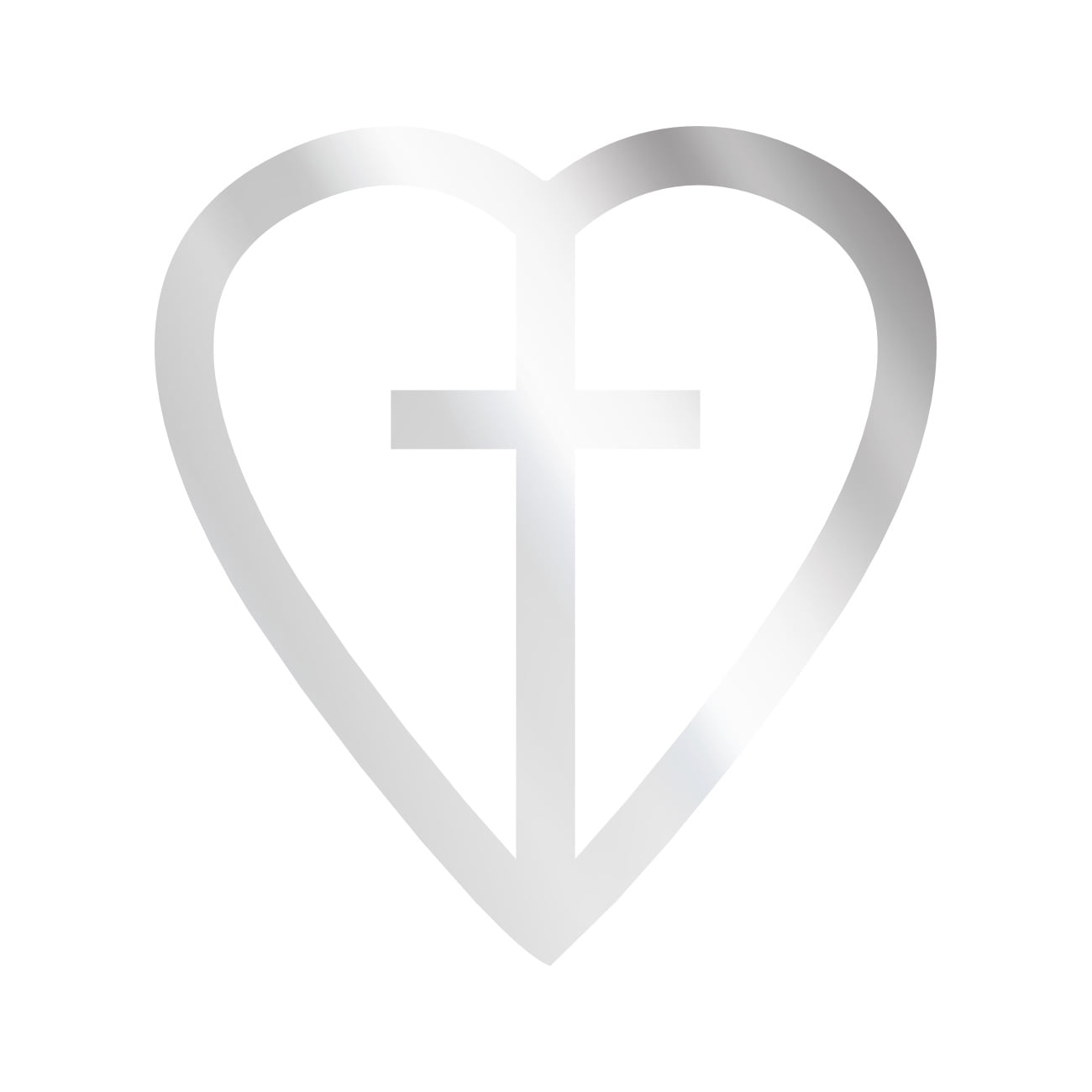 Heart With Cross Sticker Decal Die Cut Self Adhesive Vinyl