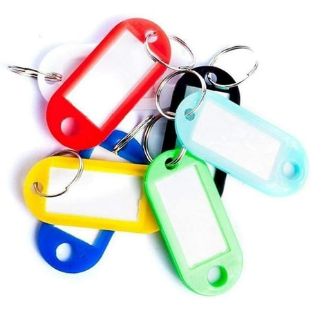 Lonbiaci 50pcs Key Tags with Ring 7 Colours Plastic Key Tags Key Labels ...