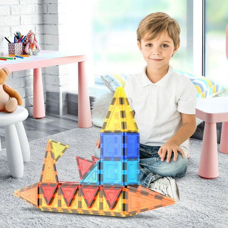 Picasso Tiles 60 PC Magnetic Tiles Magnetic Building Blocks for Kids Magnet for Kids 3
