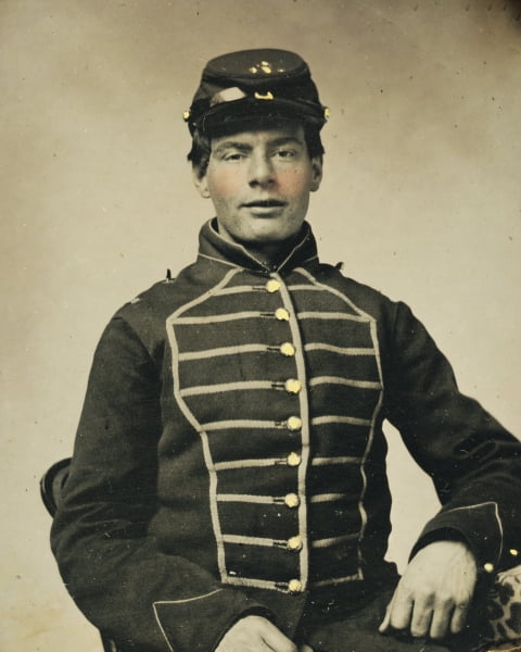 Print: Young Civil War Soldier In Union Musicians Frock Coat - Walmart.com