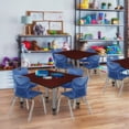Romig Trek 48 in. Square Adjustable Classroom Table- Mahogany & 4 Andy ...