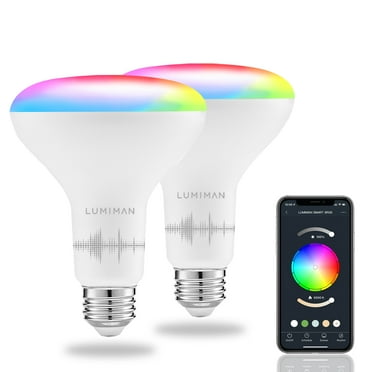 Merkury Smart Color Bulb, 9W (60Watt Eqv), A19/E26, RGBW Dimmable Smart ...