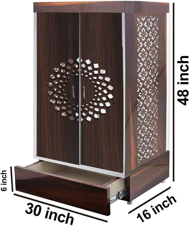 Customized Wooden Cabinet Desginer Mandir With LED / Mandir For Home ...