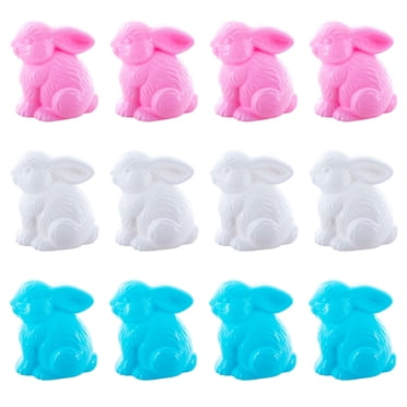 Naler 10 Pieces Plastic Printed Bright Chicks and Bunnys Easter Eggs ...