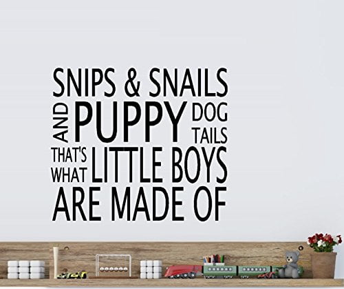 Decal ~ SNIPS AND SNAILS AND PUPPY DOG TAILS ~ WALL DECAL, 13" X 15 ...