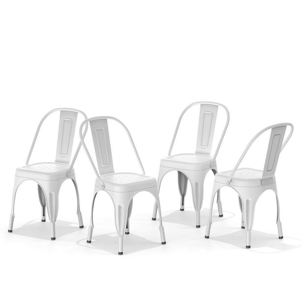 Stackable Metal Dining Chair for Kitchen Dining Room Café Restaurant ...