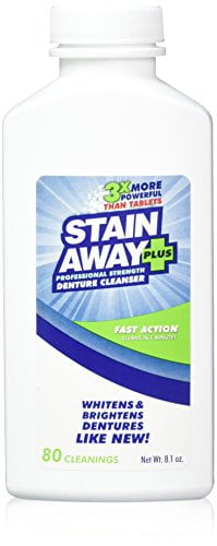 Stain Away Plus Denture Cleanser 8.1 oz bottle (Pack of 2) - Walmart.com