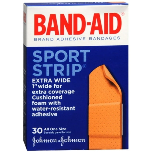 BAND-AID Bandages Sport Strip Extra Wide 30 Each (Pack of 3) - Walmart.com