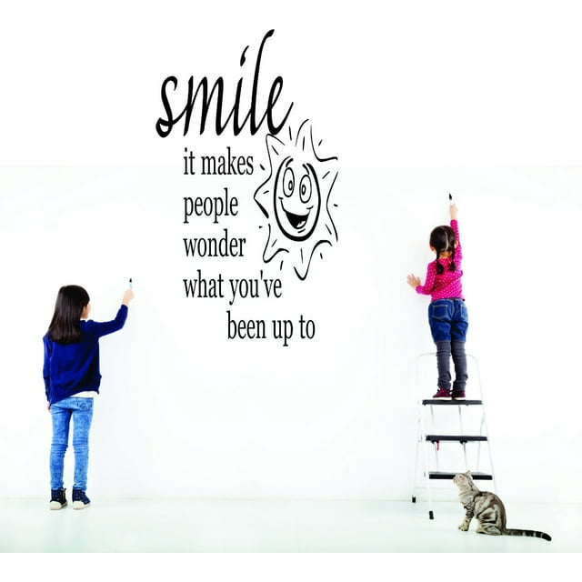 Custom Wall Decal : Smile It Makes People Wonder What You've Been Up To ...