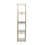 Free Shipping! DecMode 14" x 62" Gold Metal Cube 4-Tier Shelving Unit ...