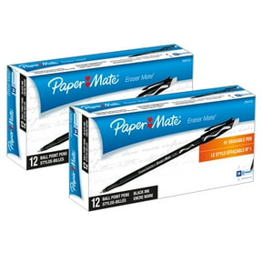 Paper Mate EraserMate, Blue, Medium Point, Erasable Ink, Bold Set, 12 ...