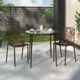 Modern Devon Aluminum Chair, Set of 2 - Brown - Walmart.com