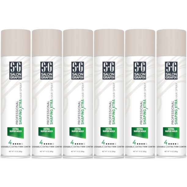 6 Pack Salon Grafix Professional Shaping Hair Spray Extra Super Hold 10 ...