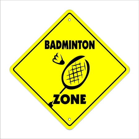 Badminton Crossing Sign Zone Xing | Indoor/Outdoor | 14" Tall sport ...