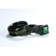 Black Matching Rings His and Her Rings Couple Rings 1ct Green CZ ...