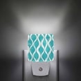 Abstract White Blue Wave Plug-in LED Night Lights Simple Stripes Auto ...