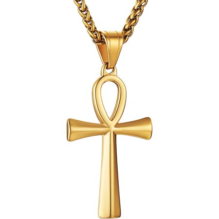 Xizioo Men's Stainless Steel Coptic Anker Cross Religious Pendant ...