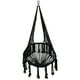 Equip Avocado Macrame Hammock Chair, Cotton Blend Black, Size 47” H x ...