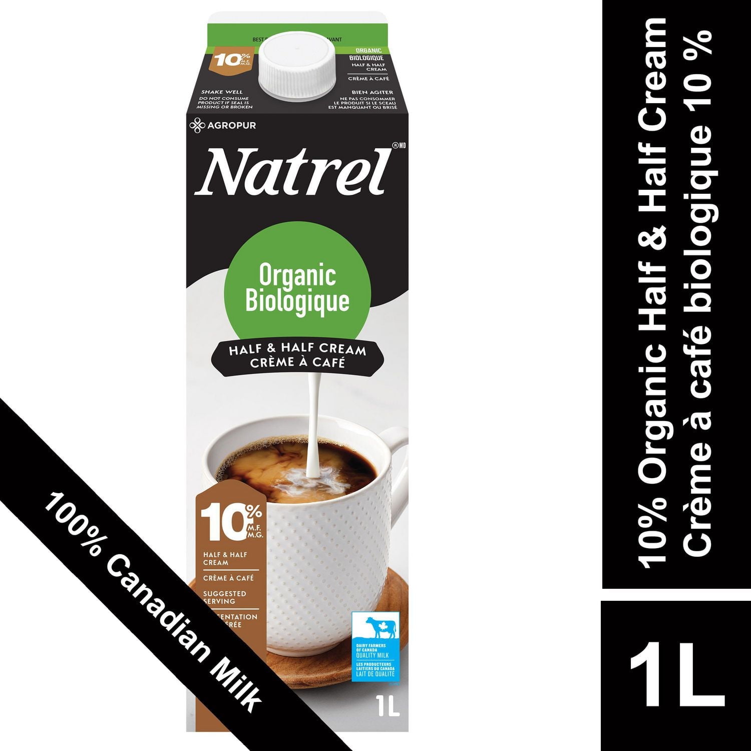 Click here for Natrel Organic 10 Half & Half Cream 1 L prices