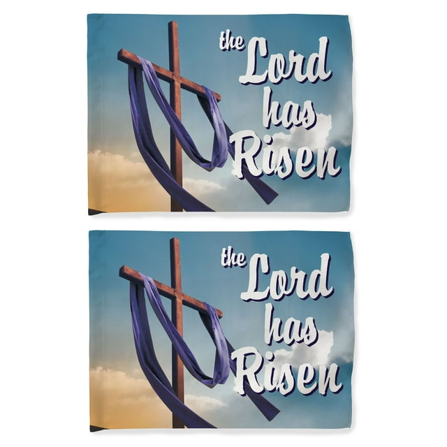 ThisWear Christian Decor The Lord Has Risen Easter Flags Seasonal Flags ...