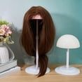 2Pcs White&Pink Wig Stand with Lace Cloth Portable Wig Holder Stands ...