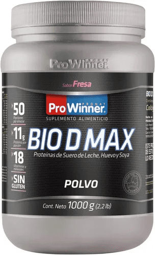 Suplemento BIO D MAX Polvo Sabor Fresa (1 Kg) ProWinner PW-1245 ...