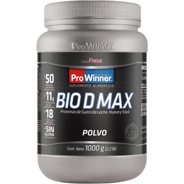 Suplemento BIO D MAX Polvo Sabor Fresa (1 Kg) ProWinner PW-1245 ...