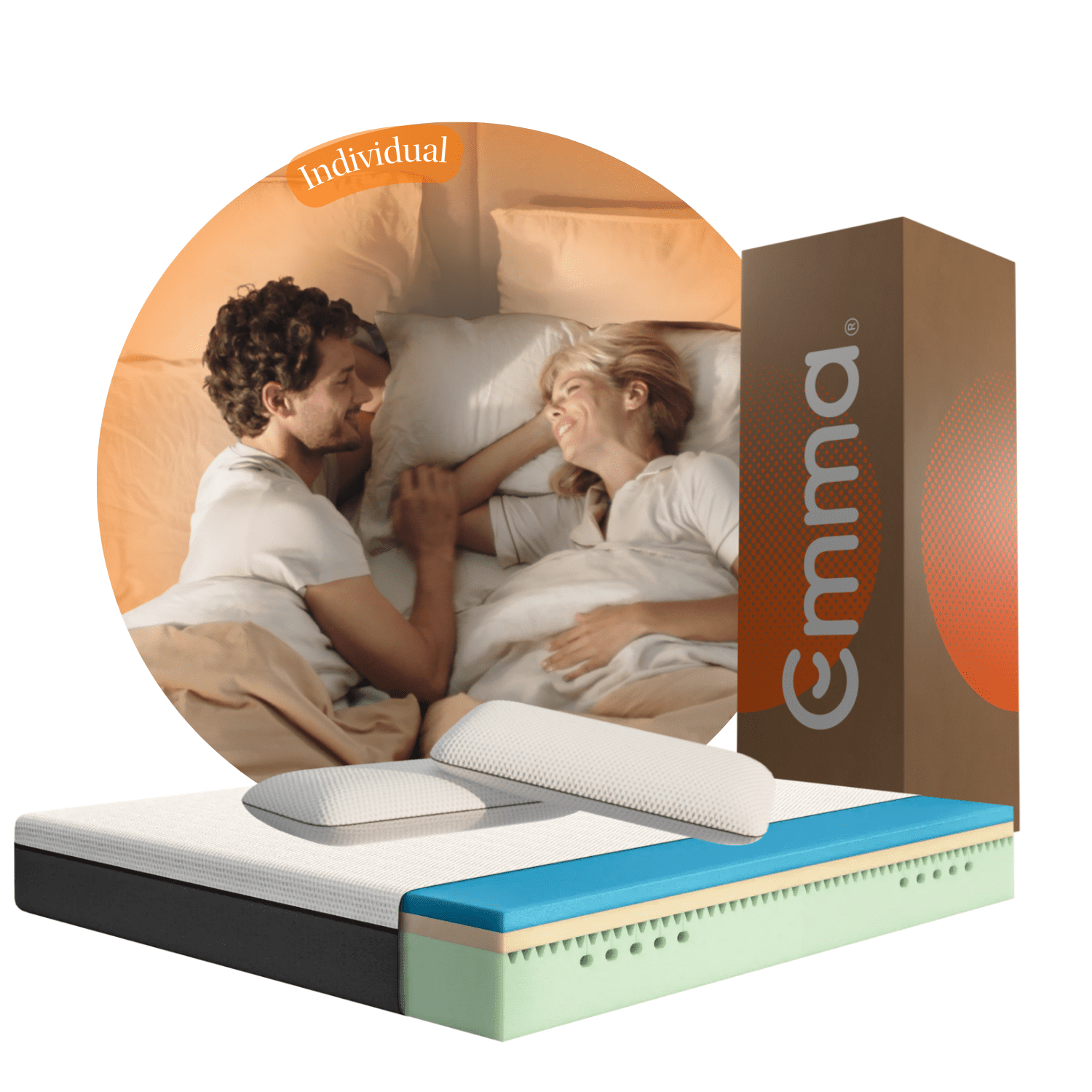 Combo Colchón Emma Original Individual 100x190cm Memory Foam y 2 ...