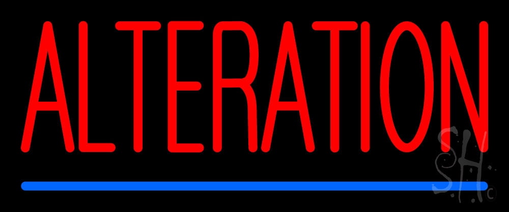 Red Alteration Blue Underline LED Neon Sign 10" Tall x 24" Wide ...
