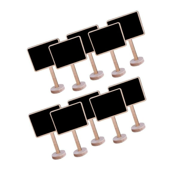 Xingzhi 10 Pieces Mini Wooden Blackboard Chalkboard with Round Base ...