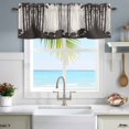 Kitchen Cafe Valance Curtain for Small Windows,Black Bear Forest Tree ...