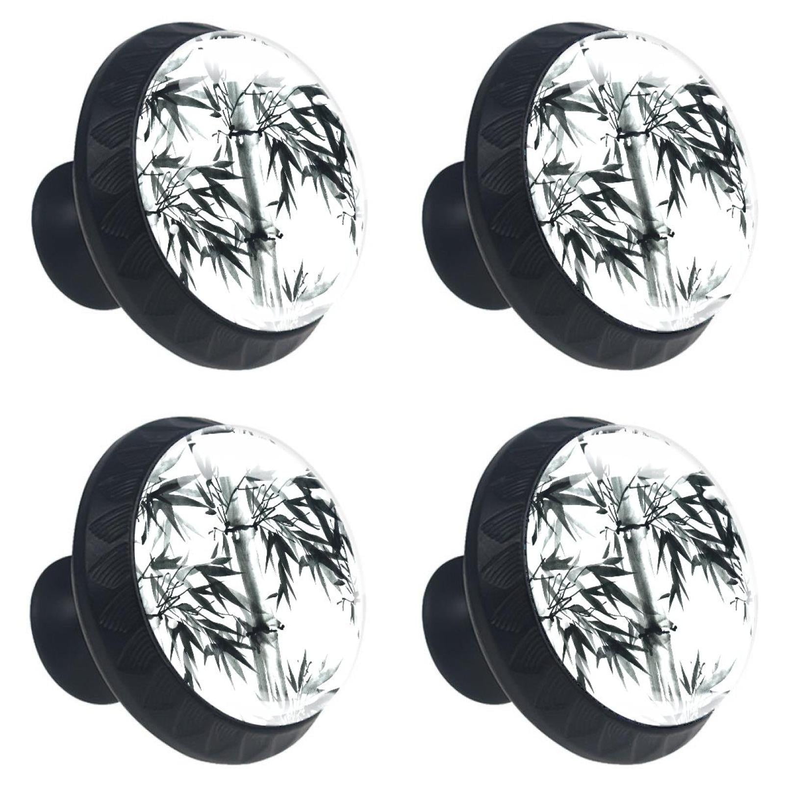 4 Pcs Ink Bamboo Knobs for Kitchen Cabinet Cupboard Dresser Bookcase ...
