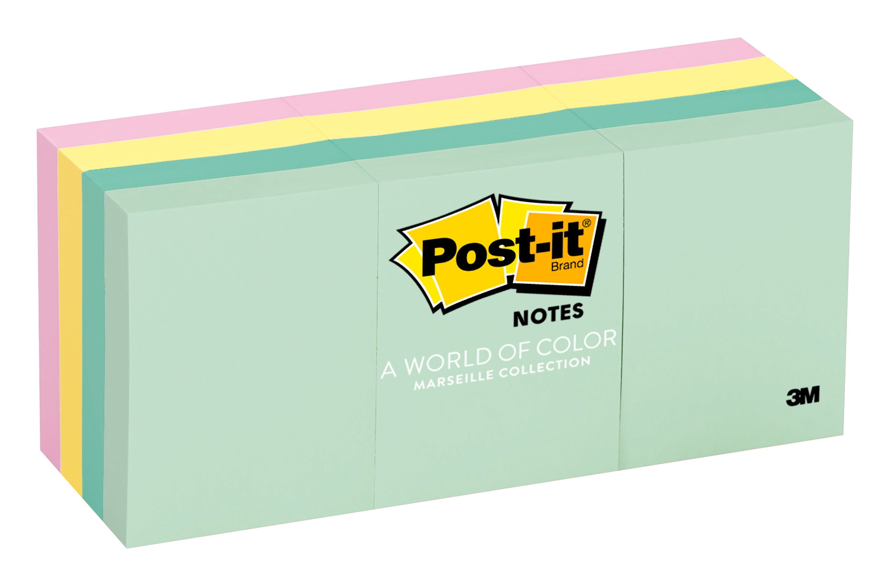 Post it Notes 1 3 8 X 1 7 8 Marseille Collection 12 Pads Pack