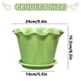 1Pc Resin Plant Pot with Saucer,11.8X11.8X11.42 inch Wavy Edge Flower ...
