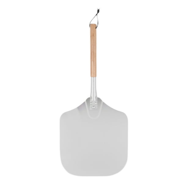 Square Pizza Peel, Aluminum Pizza Pusher with Wooden Handle, Bread ...
