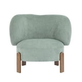 GDF Studio Cozy Wingback Armchair with Soft Upholstery, Wood Legs ...
