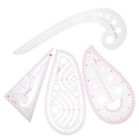 Fugacal Clear Ruler,Quilting Ruler,Sewing Ruler 4 Pieces Flexible ...