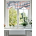 Abstract Marble Texture Tie Up Valances Curtain, Coral Pink Grey Blue ...