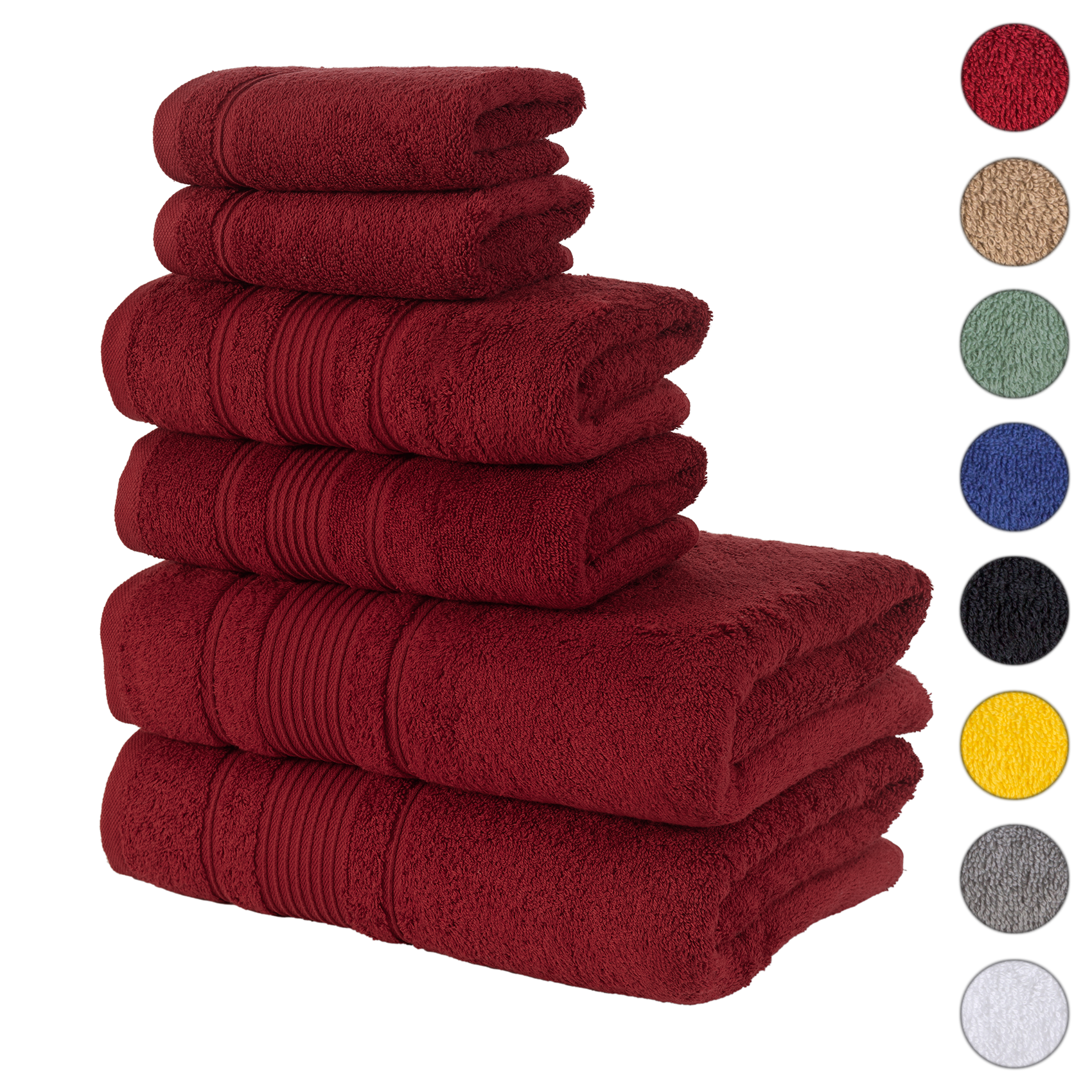 Qute Home Spa Hotel Towels Luxury 6 Piece Solid Print Cotton Bath Qute Home Spa Hotel Towels Luxury 6 Piece Solid Print Cotton Bath