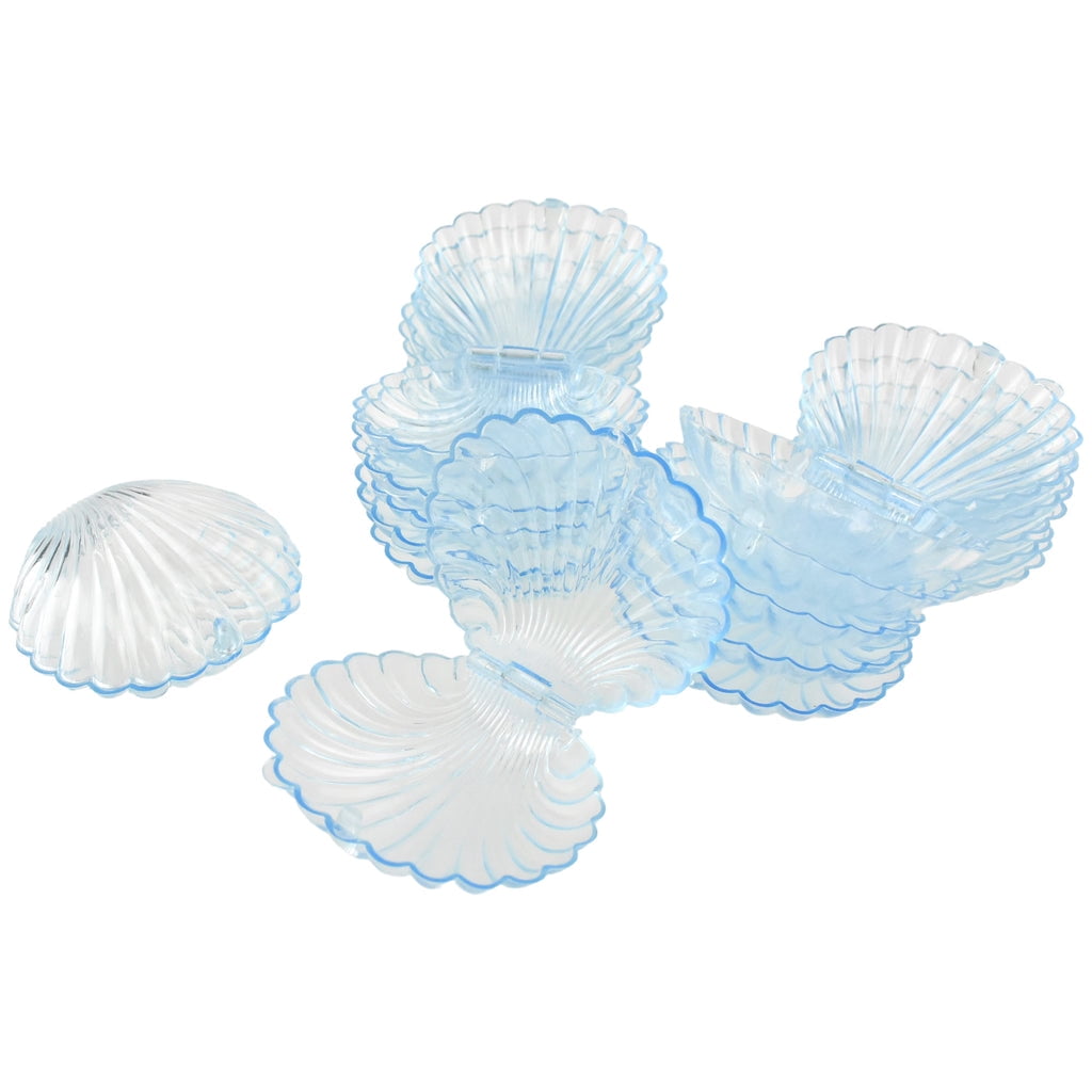 Acrylic Plastic Seashell Favor Cases, 3-1/4-Inch, 12-Count - Light Blue ...
