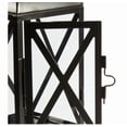 Candle Lantern Decorative Black Metal Pillar Holder With Glass Panel ...