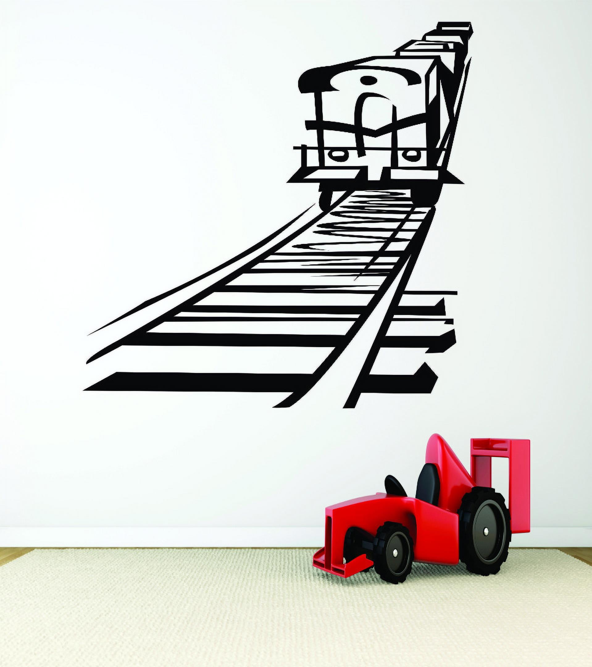 Custom Wall Decal Train On Railroad Tracks Sticker Vinyl Wall 10x20 ...