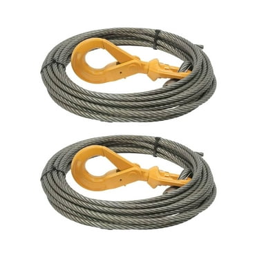 Wire Rope Steel Core Winch Cable IWRC 3/8x150 Self Locking Swivel Hook ...