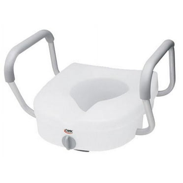 Commode with fixed arms, steel, adj height, 1 ea - Walmart.com