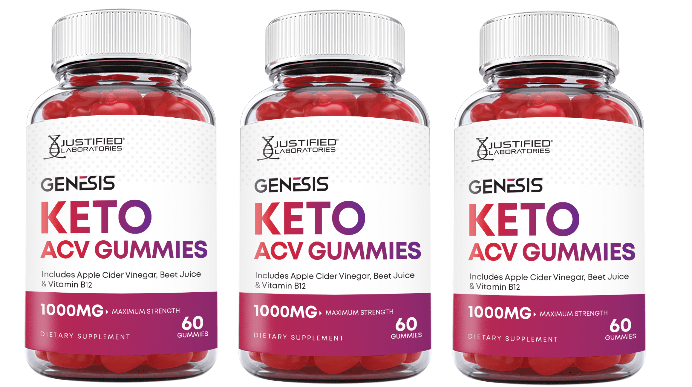 3 Pack Genesis Keto Acv Gummies 1000mg Dietary Supplement 180 Gummys