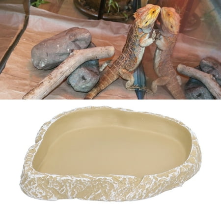 Reptile Food Bowl, Yellow Resin Reptile Feeding Dish Reptile Food Plate ...