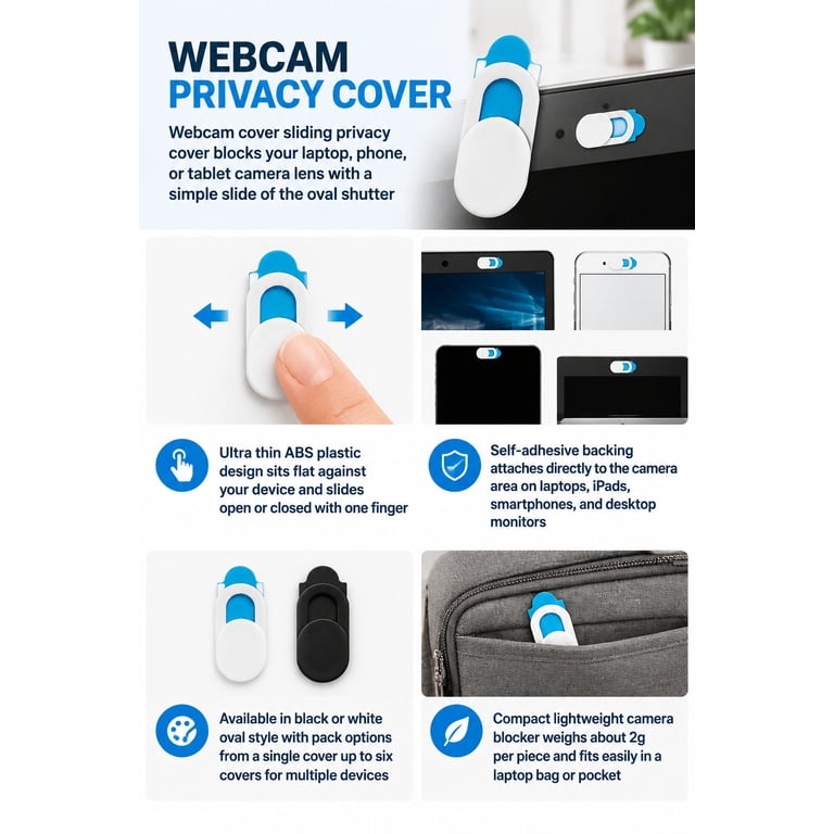 Webcam Cover Sliding Privacy Cover for Laptop Phone Tablet Camera ...