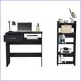 Desks: Caldwell Home Office Desk Set with Keyboard Tray, Black Wengue ...