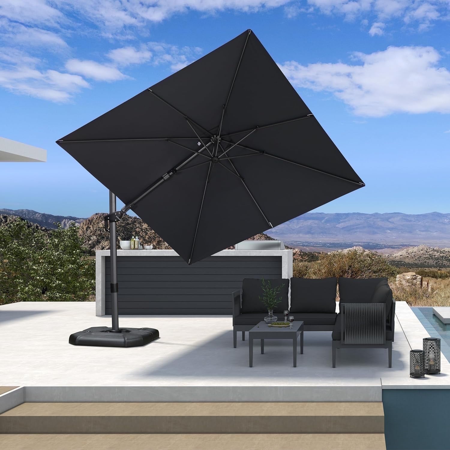 Click here for Purple Leaf 9x9 Ft Cantilever Umbrella Left-Right... prices