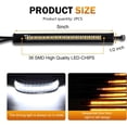 2 PCS Motorcycle LED Turn Signal Light, Flexible Switchback Dual-Color ...